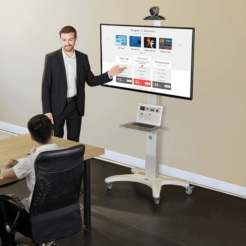 Video Conferencing Stand for 45″- 70″ Screen With Camera Tray and Codec ...