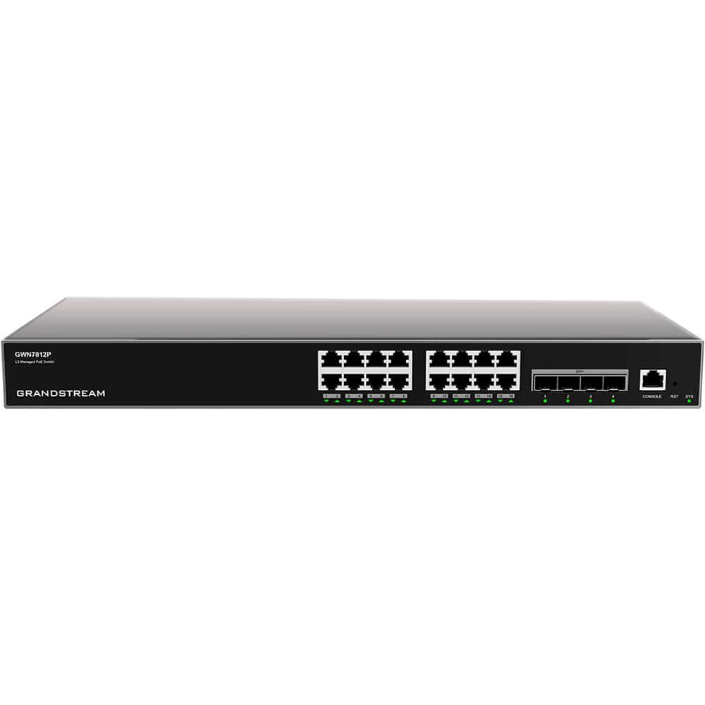 Grandstream GWN7812P 16 Port Gigabit Managed PoE Switch | RapidBTS