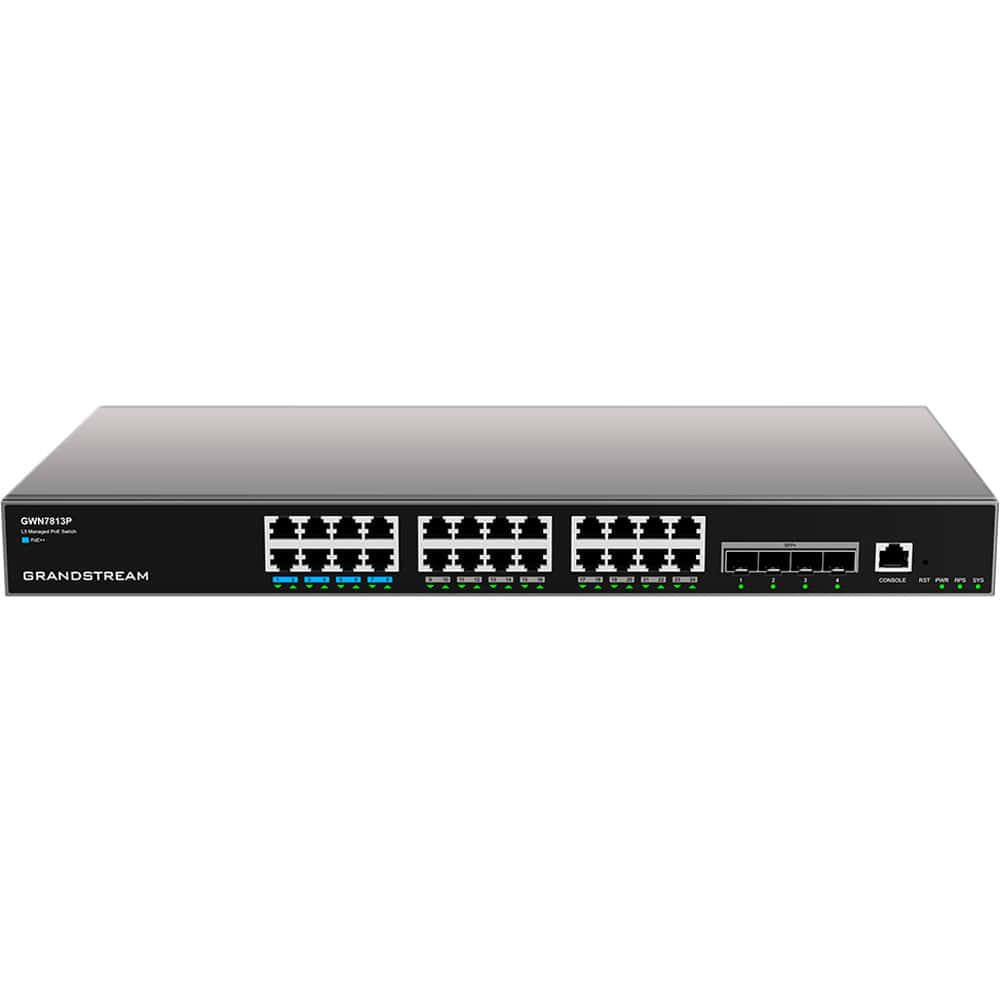 Grandstream GWN7813P 24-Port PoE+ Layer 3 Managed Switch | RapidBTS