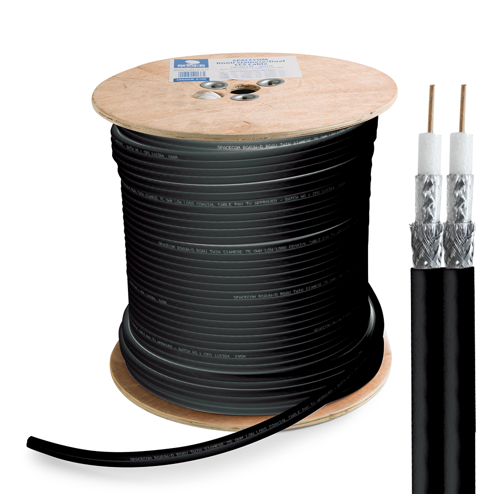 Spool of Dual RG6/U Coaxial Cable (1000′) | RapidBTS